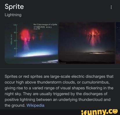Sprite Lightning Sprites or red sprites are large-scale electric ...