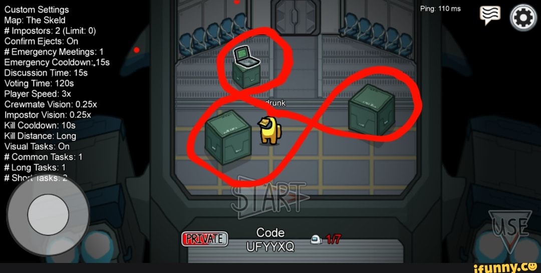 Custom Settings Map: The Skeld # Impostors: 2 (Limit: 0) Confirm Ejects ...