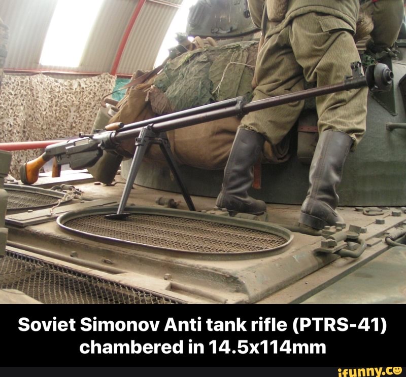 Soviet Simonov Anti tank rifle (PTRS-41) chambered in 14.5x114mm ...