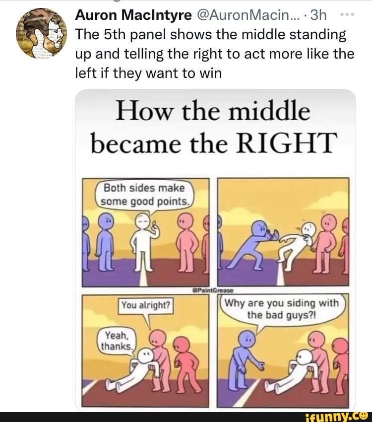 Auron Macintyre @AuronMacin... The Sth panel shows the middle standing ...