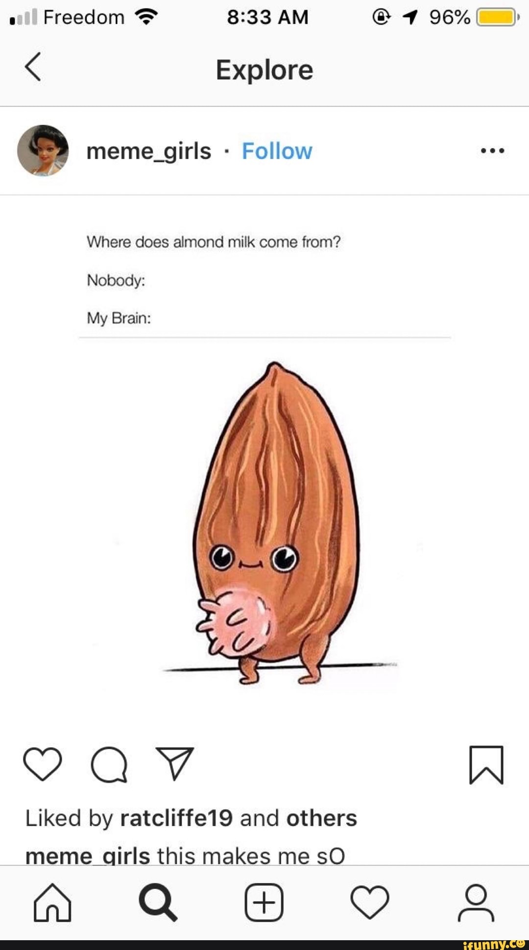 Explore meme_girls Nobody: My Brain: Liked by ratcliffe19 and others ...