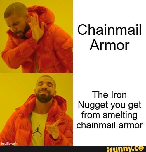 Chainmail Armor The Iron Nugget you get from smelting chainmail armor ...