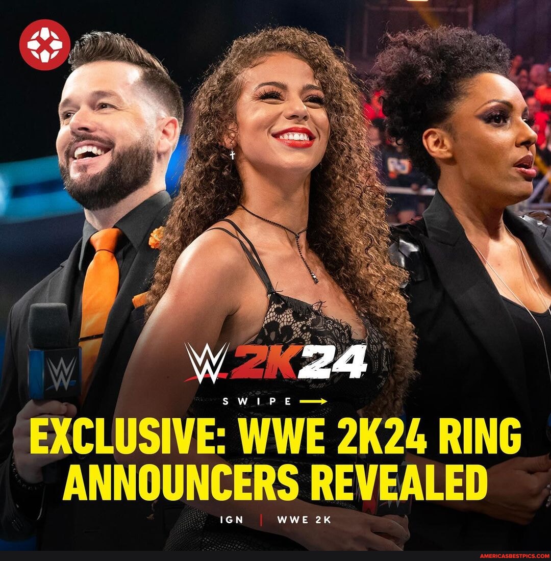 Introducing the ring announcers for #WWE2K24 - Alicia Taylor, Mike Rome, and Samantha Irvin ...