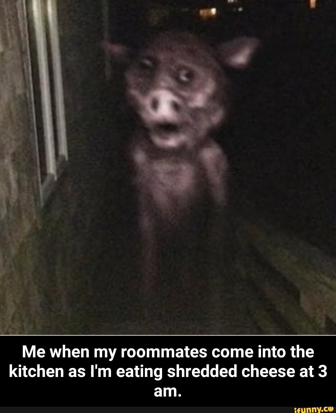 Me when my roommates come into the kitchen as I'm eating shredded ...