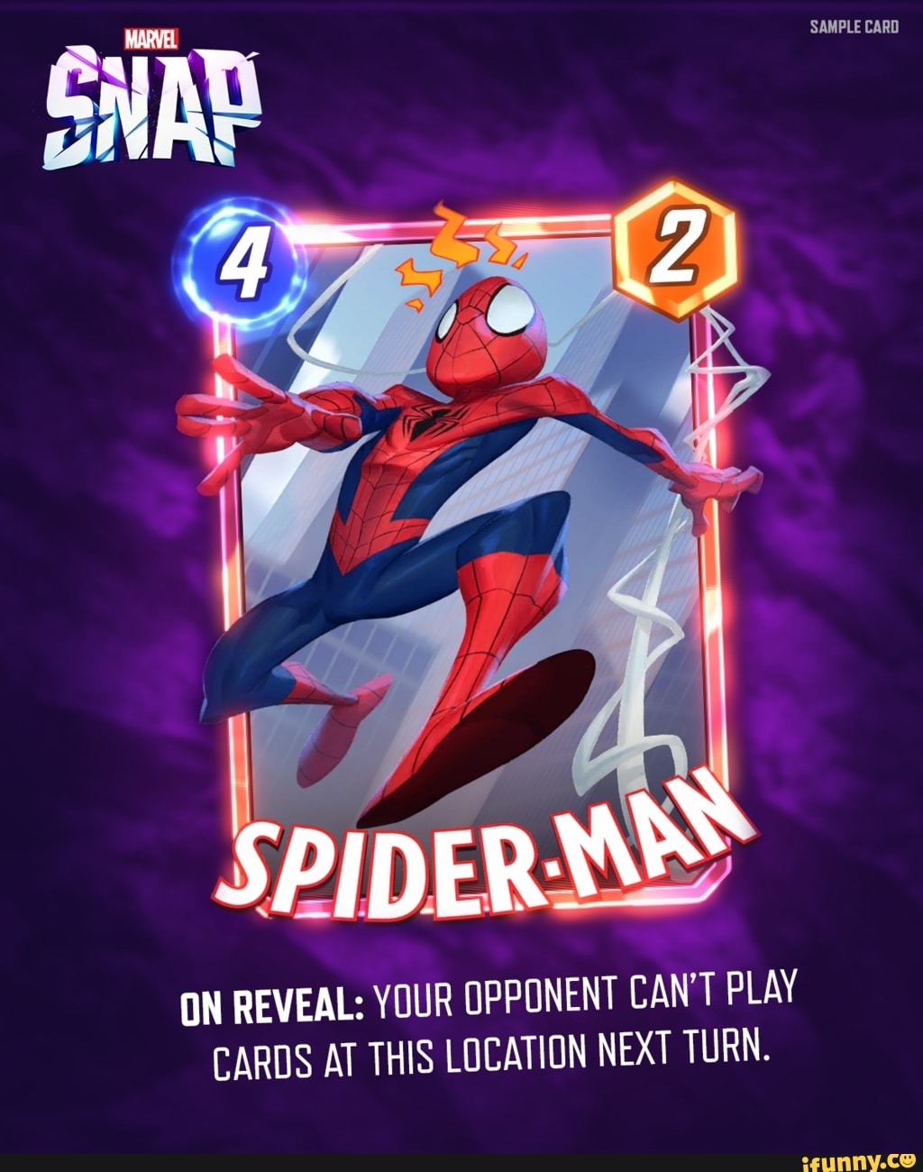 SAMPLE CARD SPIDERS ON REVEAL: YOUR OPPONENT CANT PLAY CARDS AT THIS ...