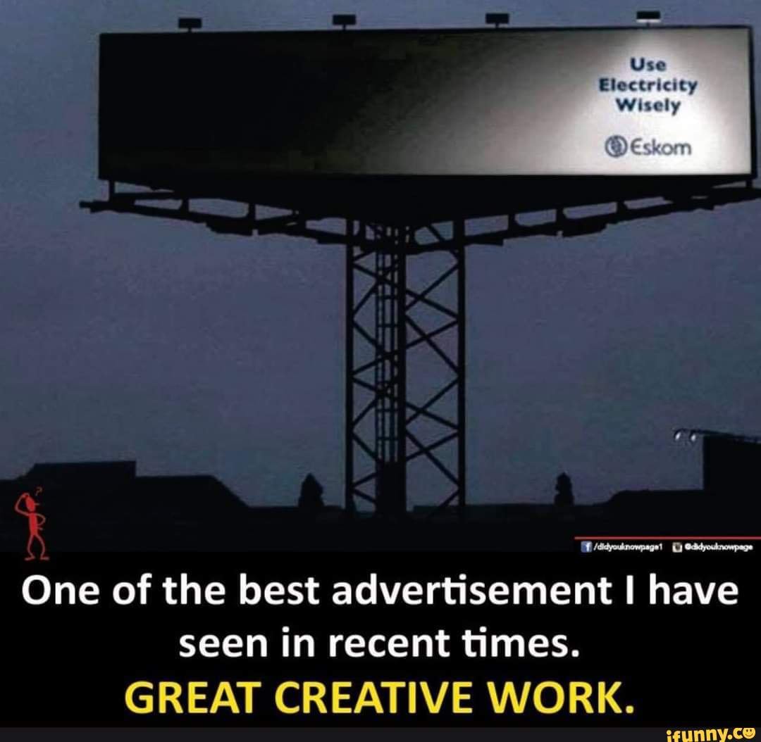 Use Electricity Wisely One of the best advertisement I have seen in ...