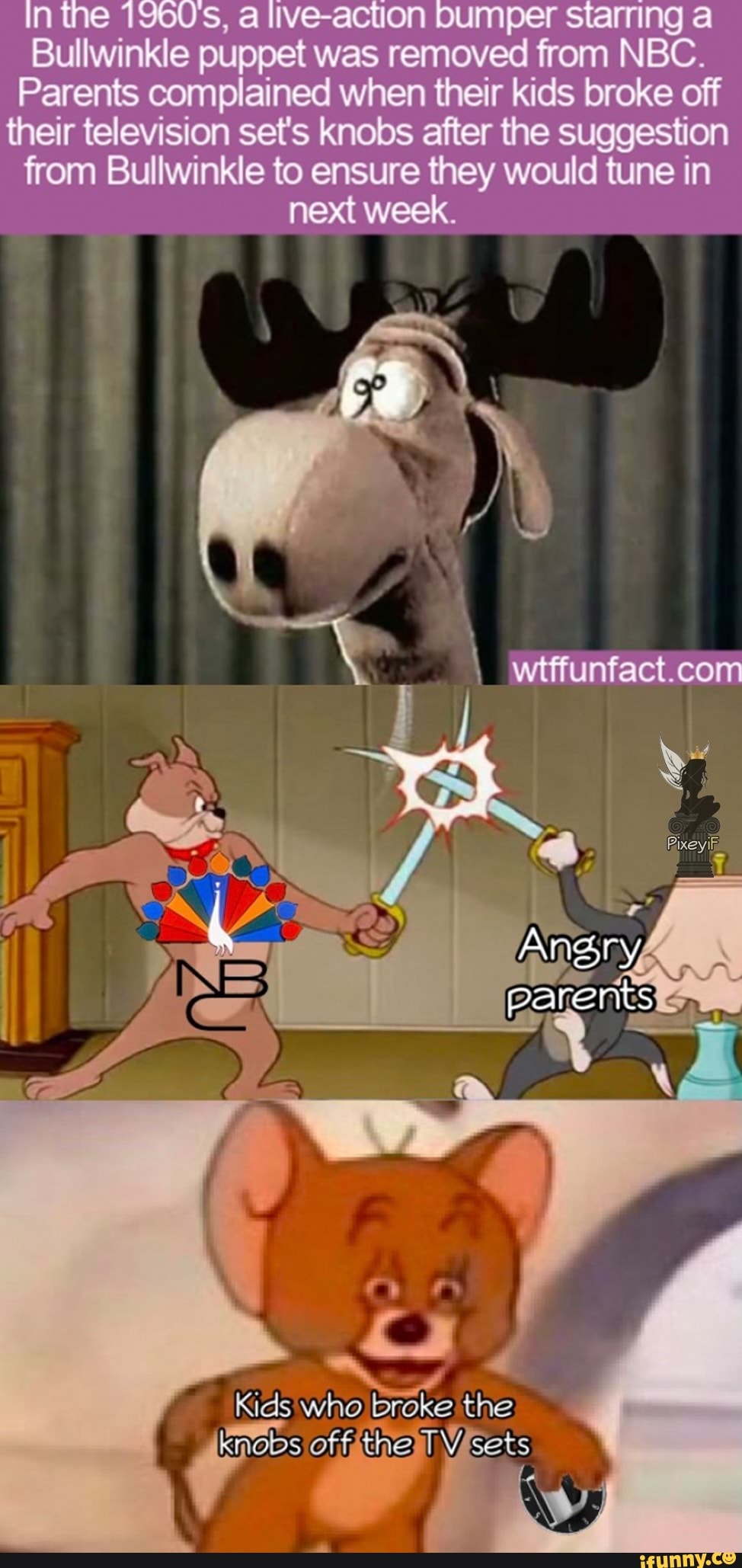 In the 1900's, a live-action bumper starring a Bullwinkle puppet was ...