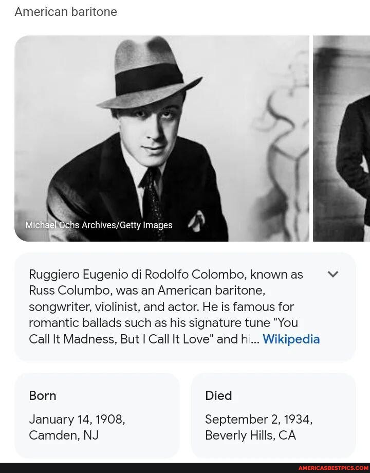 @russ.columbo #russcolumbo #singer #actor #history #historic # ...