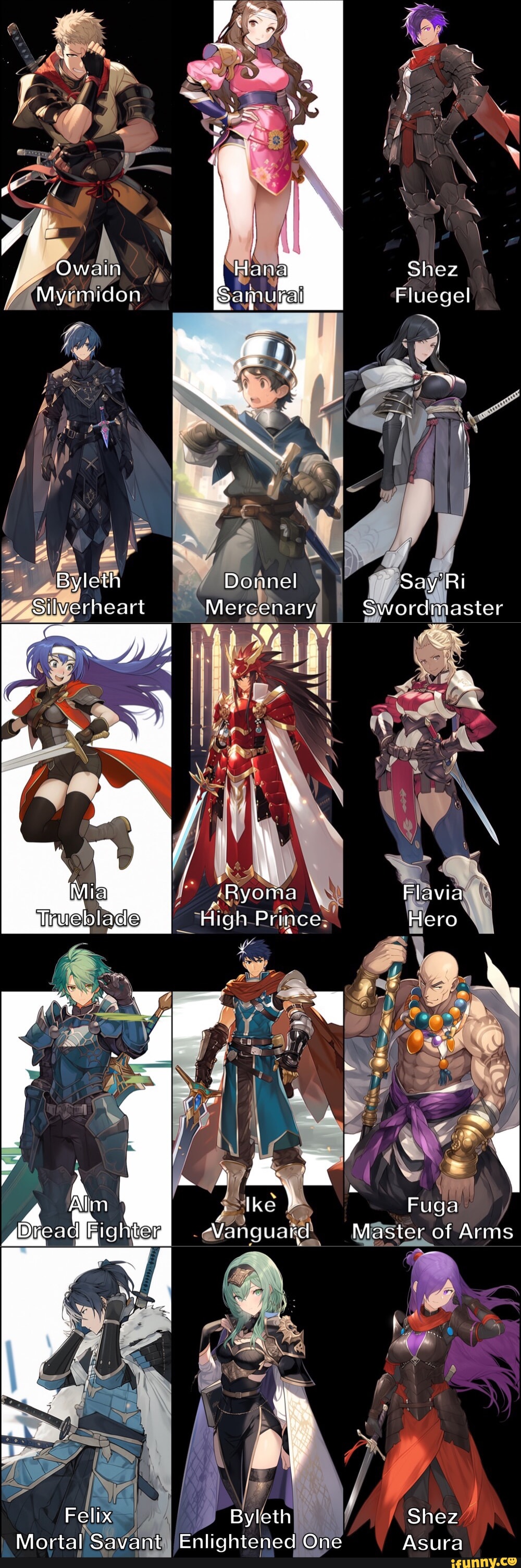 Collection of, mostly, non-magical “Sword” classes in Fire Emblem ...