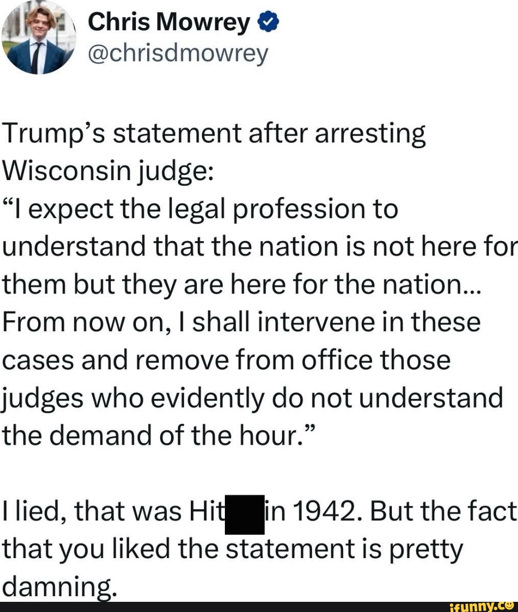 Chris Mowrey Trump's statement after arresting Wisconsin judge: expect ...