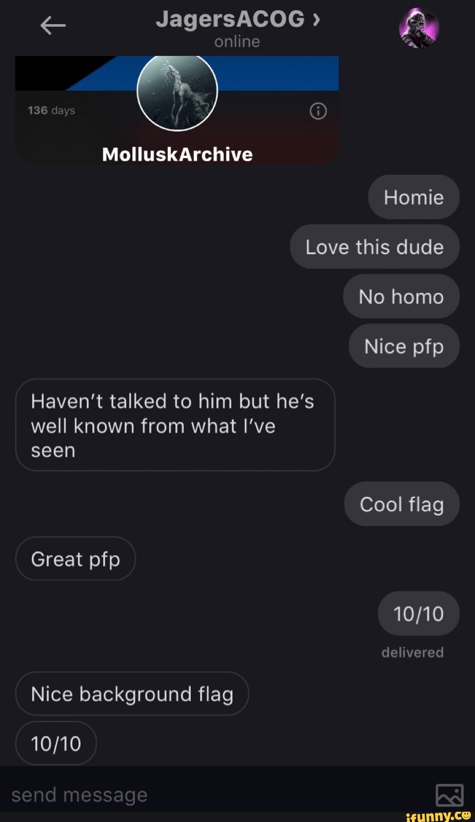 & JagersACOG online 136 days MolluskArchive Homie Love this dude No ...