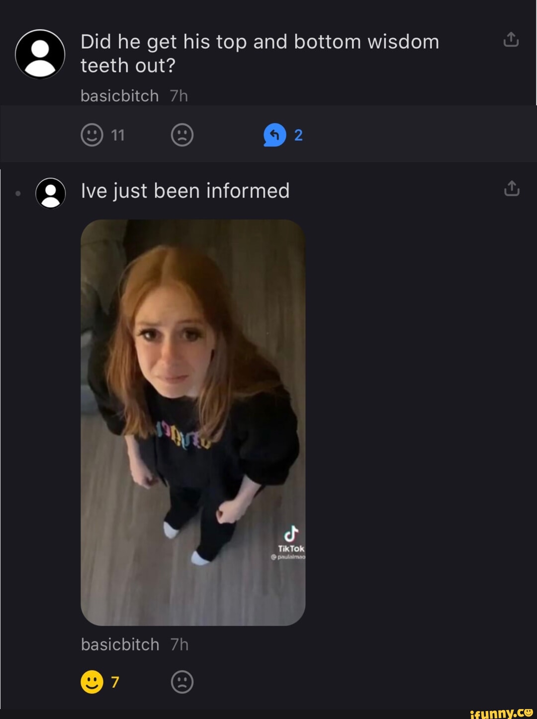 Did he get his top and bottom wisdom teeth out? basicbitch 2 just been ...