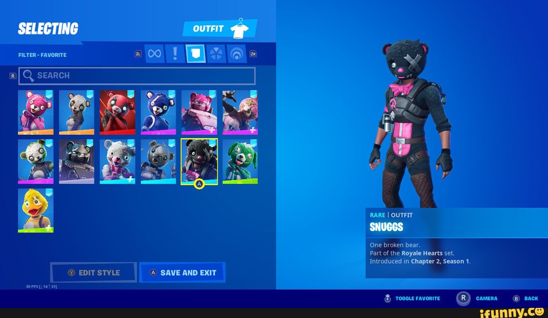 SELECTING OUTFIT w FILTER - FAVORITE ! RARE I OUTFIT SNUGGS One broken ...