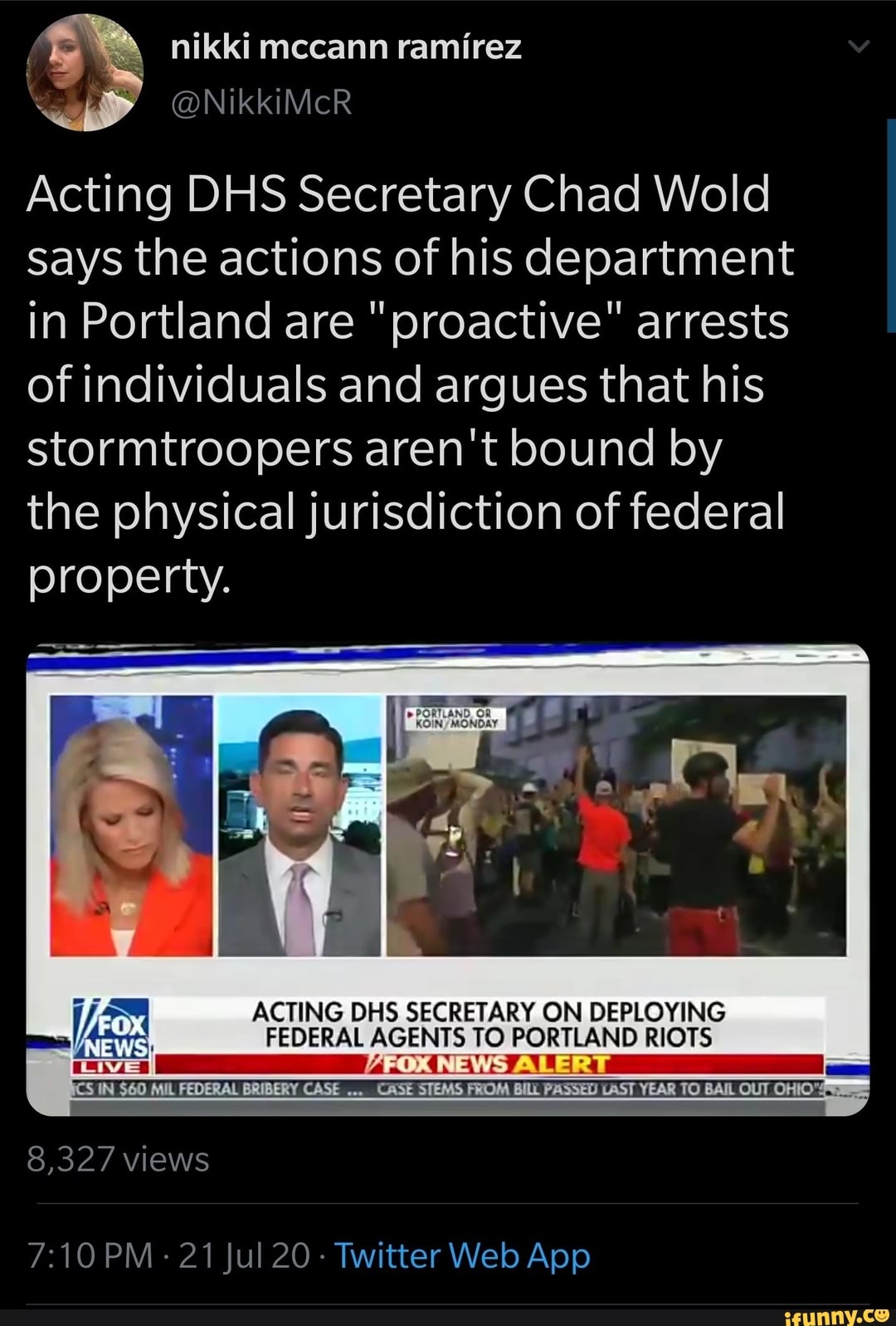 Acting DHS Secretary Chad Wold says the actions of his department in Portland are "proactive ...