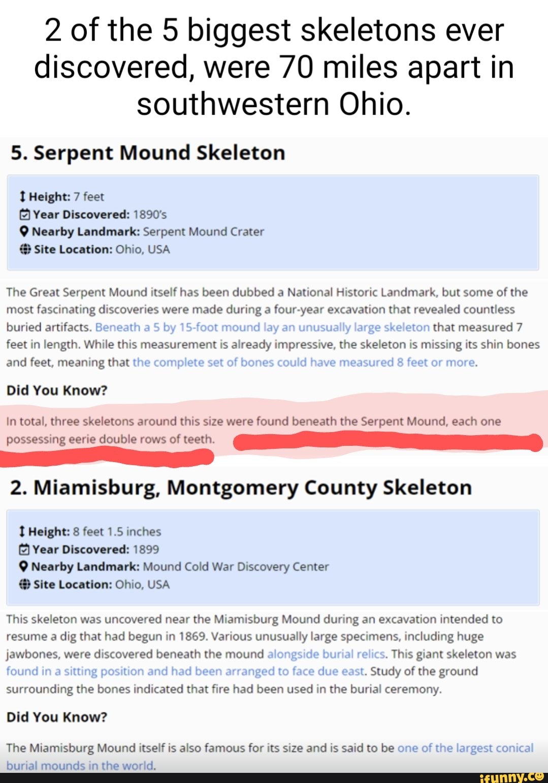2 of the 5 biggest skeletons ever discovered, were 70 miles apart in ...