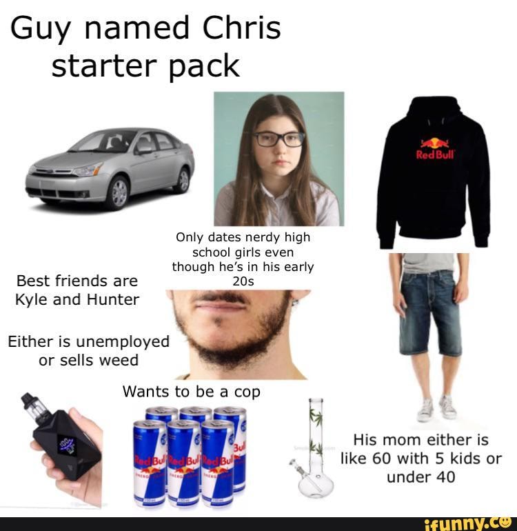 Guy named Chris starter pack Only dates nerdy high school girls even ...