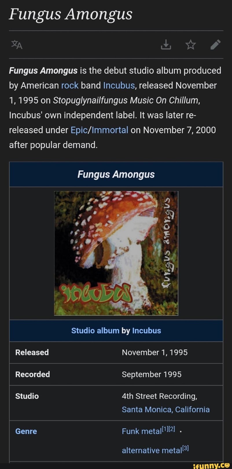 Fungus Amongus MA uu Ww & Fungus Amongus is the debut studio album ...