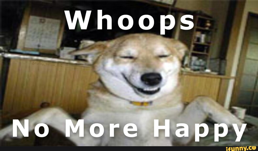 Doge no more happy - Whoops No More Happy - iFunny