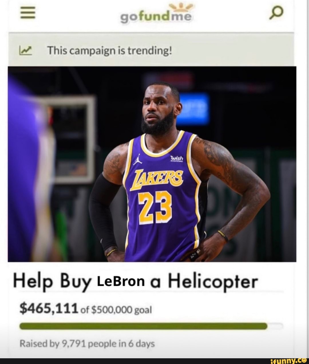 Fundn This campaign is trending! Help Buy LeBron a Helicopter GAGS, of ...