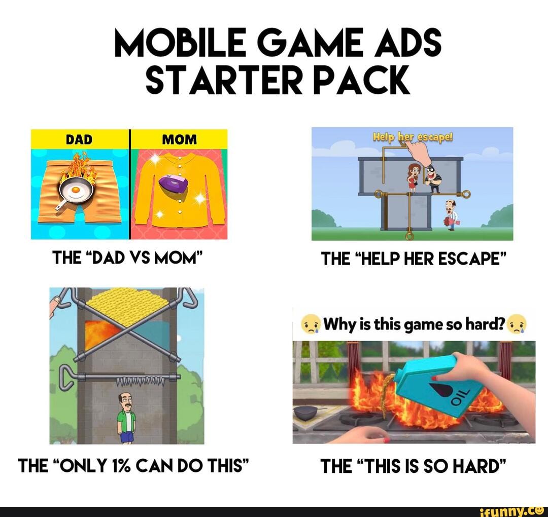 MOBILE GAME ADS STARTER PACK MOM THE "DAD VS MOM" THE "HELP HER ESCAPE ...