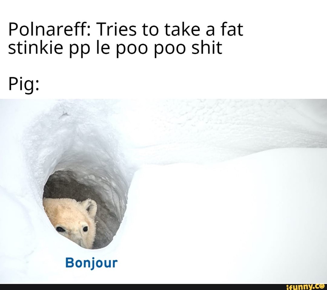 Polnareff: Tries to take a fat stinkie pp le poo poo shit Pig: Bonjour ...