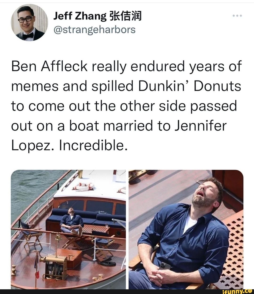 Jeff Zhang Ben Affleck really endured years of memes and spilled Dunkin ...