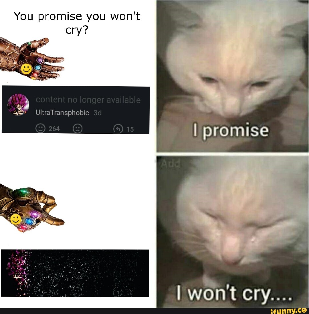 You promise you won't cry? UltraTransphobie 15 I promise wont Cry ...