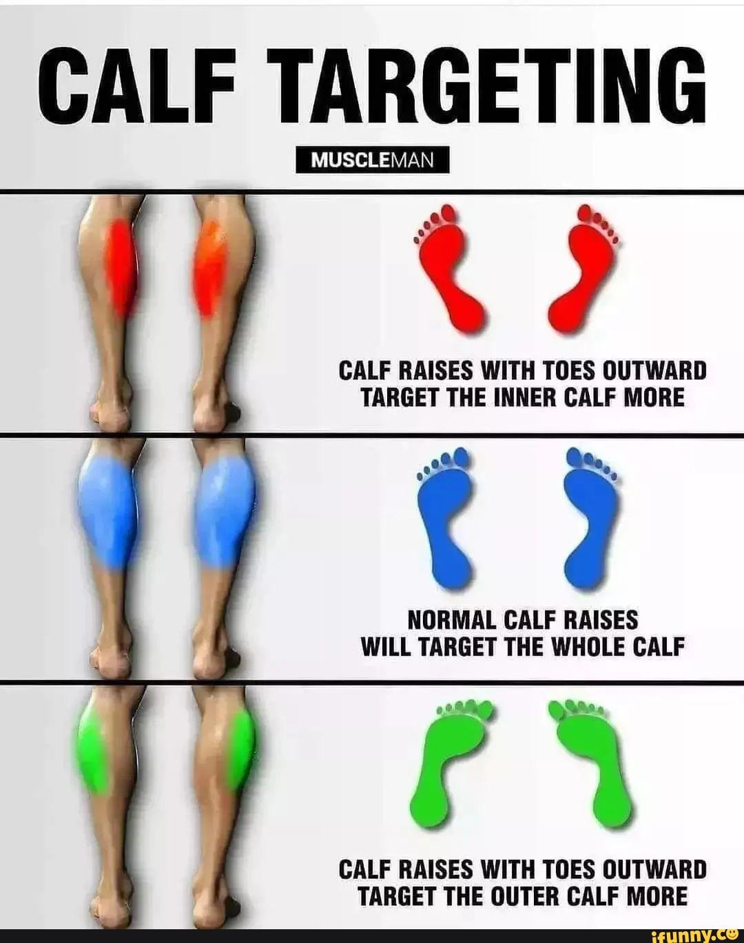CALF TARGETING MUSCLEMAN MAN CALF RAISES WITH TOES OUTWARD TARGET THE ...