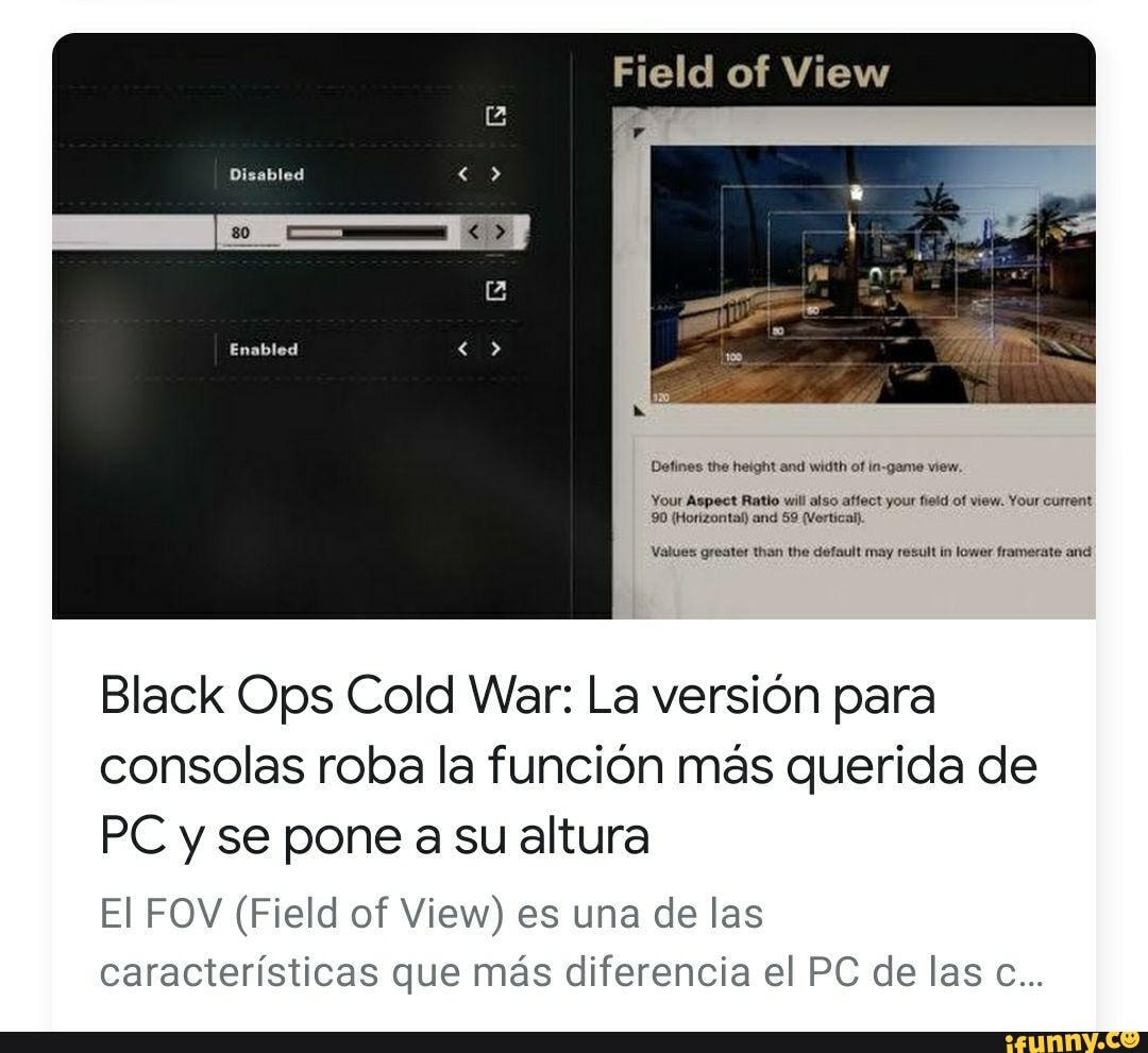 Now consoles can also change the field of view - Field of View Defines ...
