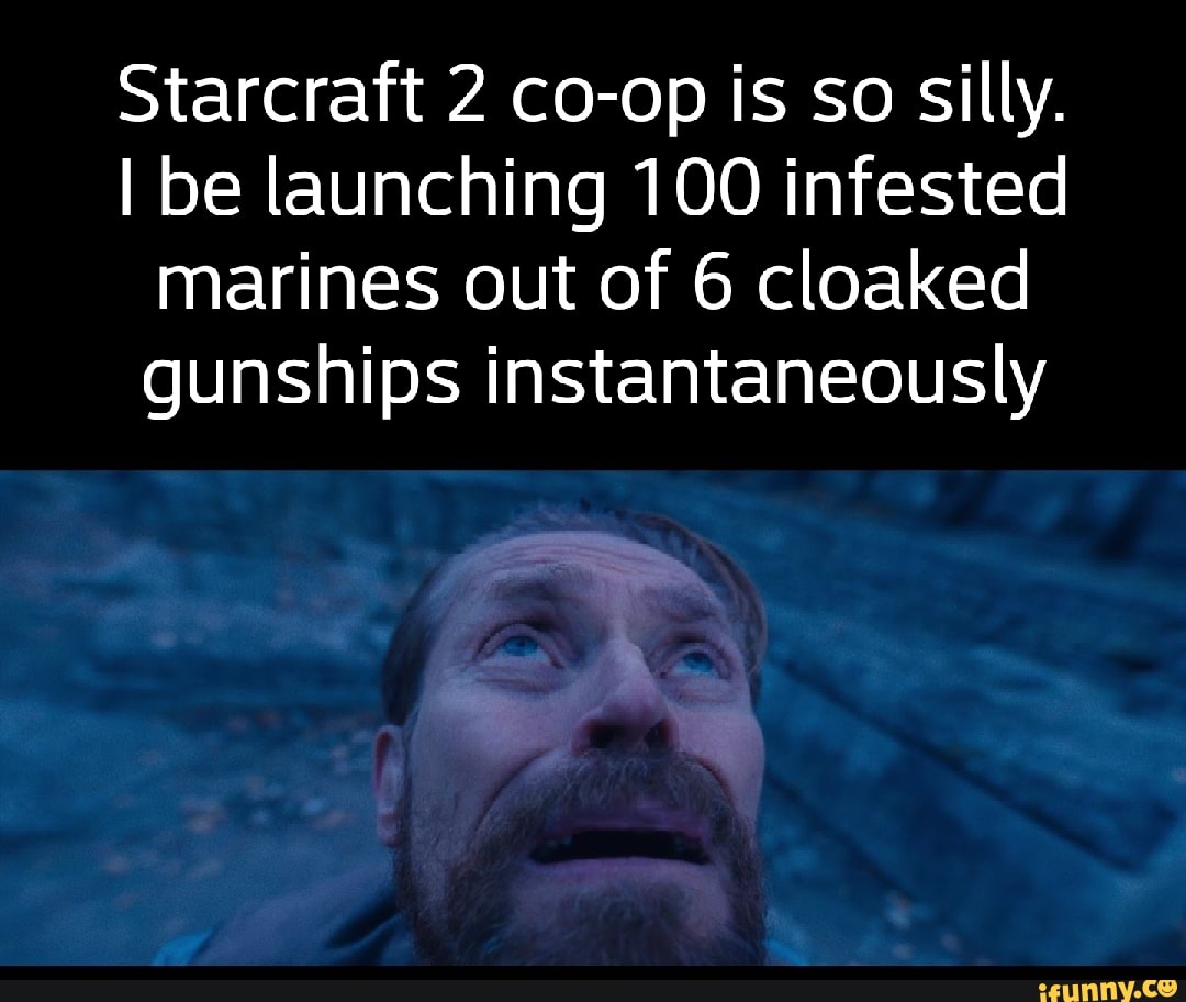 Starcraft 2 co-op is so silly. I be launching 100 infested marines out ...