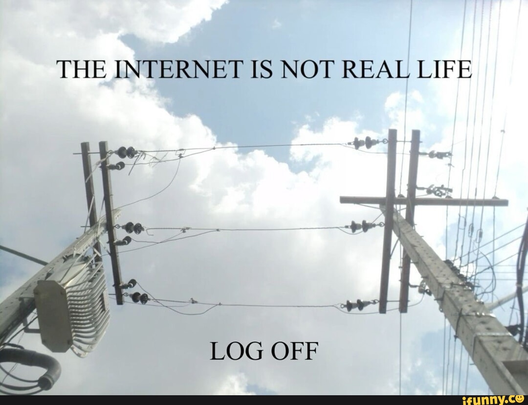THE INTERNET IS NOT REAL LIFE LOG OFF - iFunny