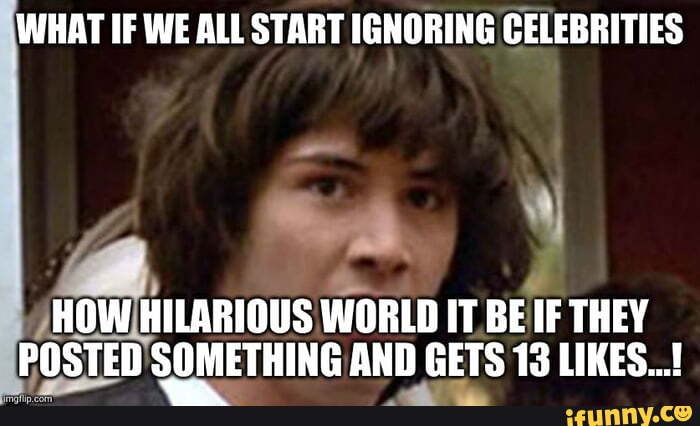 WHAT IF WE ALL START IGNORING CELEBRITIES HOW HILARIOUS WORLD IT BE IF ...