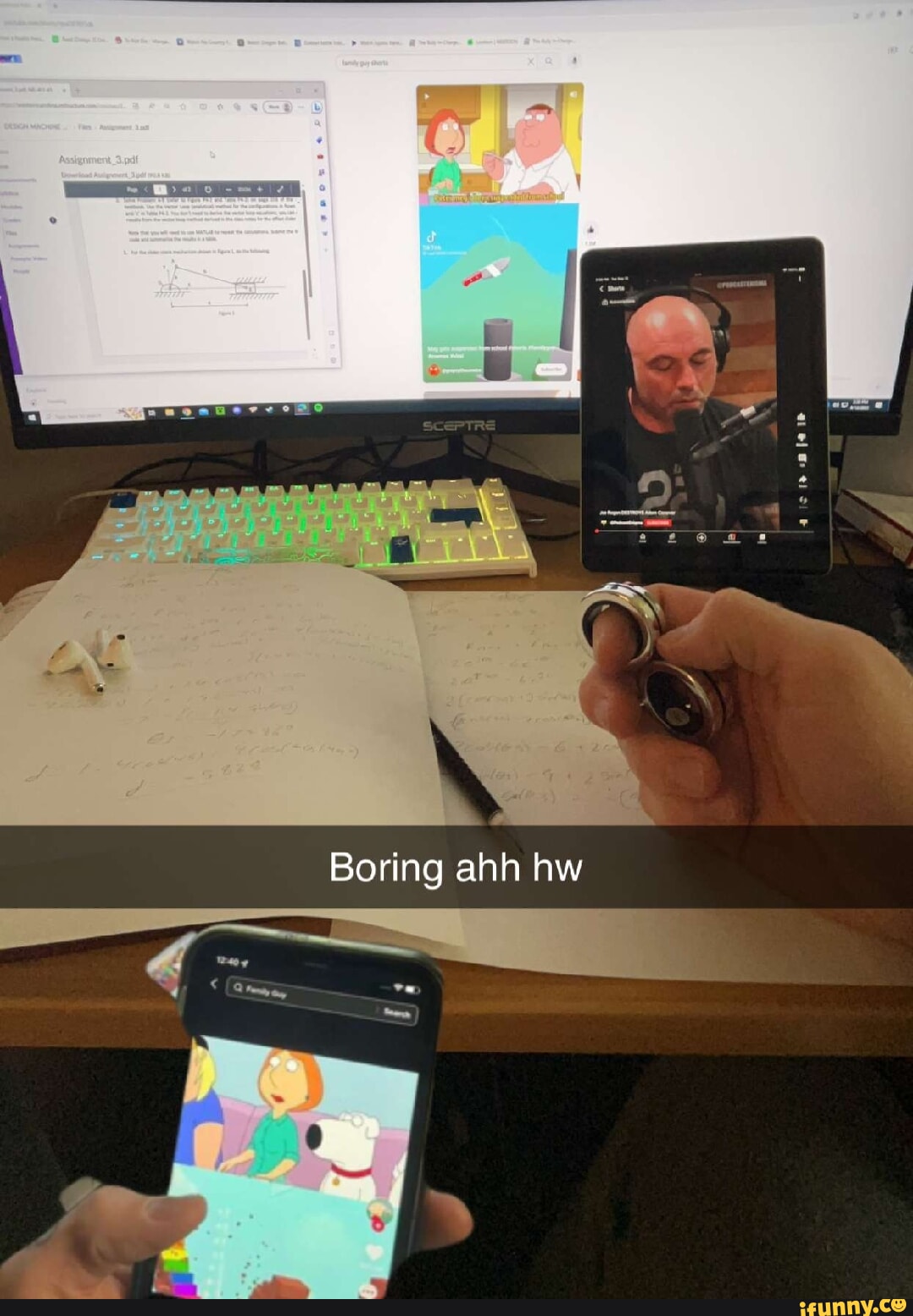 Boring ahh hw - iFunny