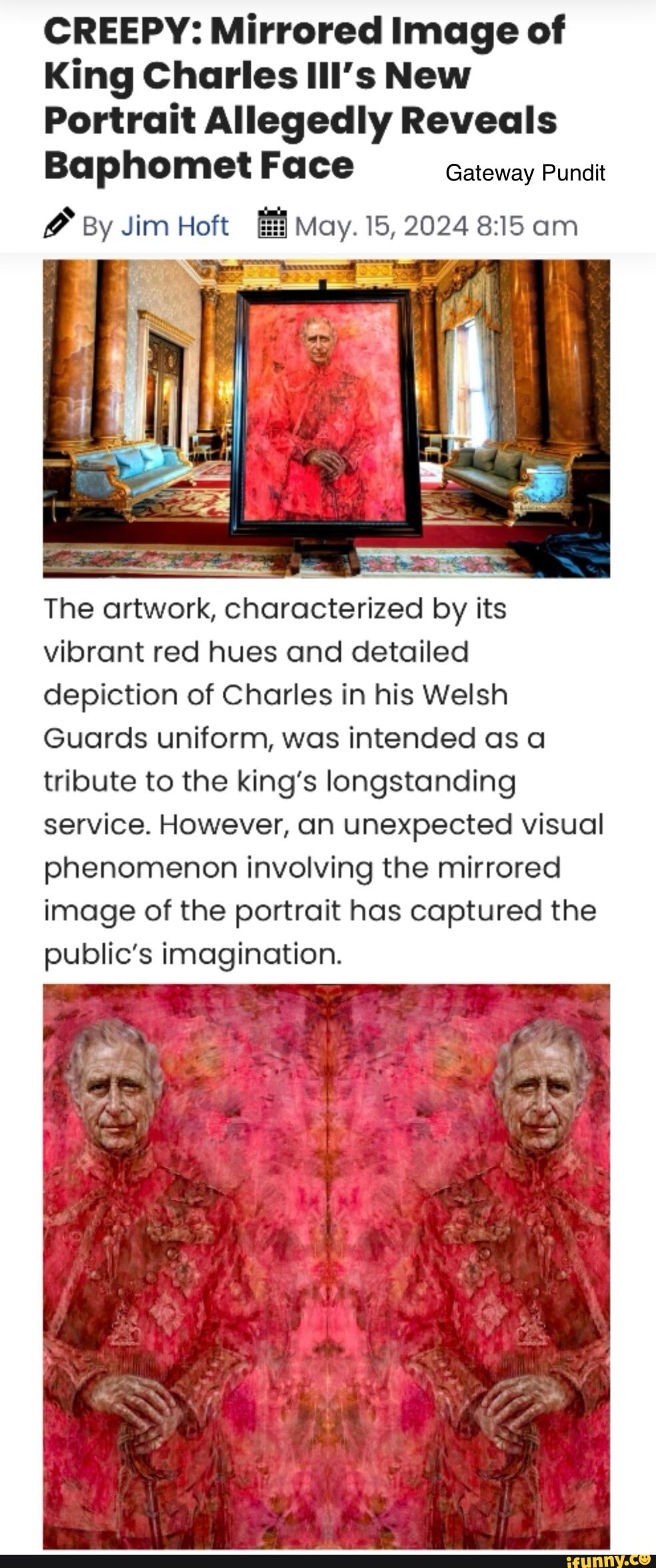 CREEPY: Mirrored Image of King Charles Ill's New Portrait Allegedly ...