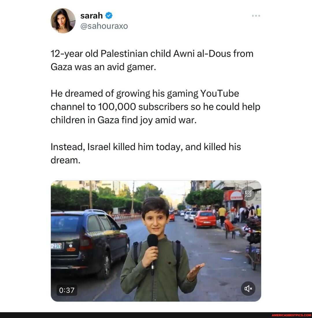 This is heart wrenching 💔🥺 - sarah @ @sahouraxo 12-year old Palestinian child Awni al-Dous from ...