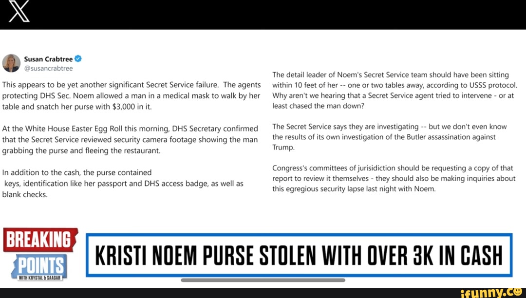 Susan Crabtree @ This appears to be yet another significant Secret ...