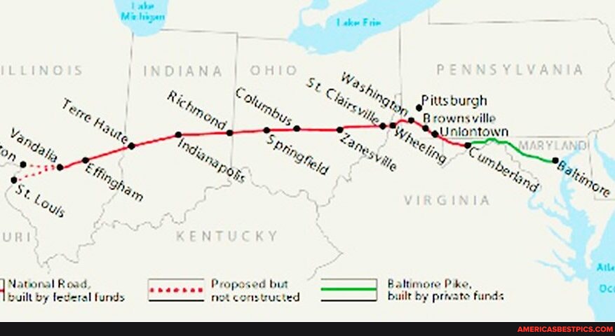 On this day in The Great National Pike also known as the Cumberland ...