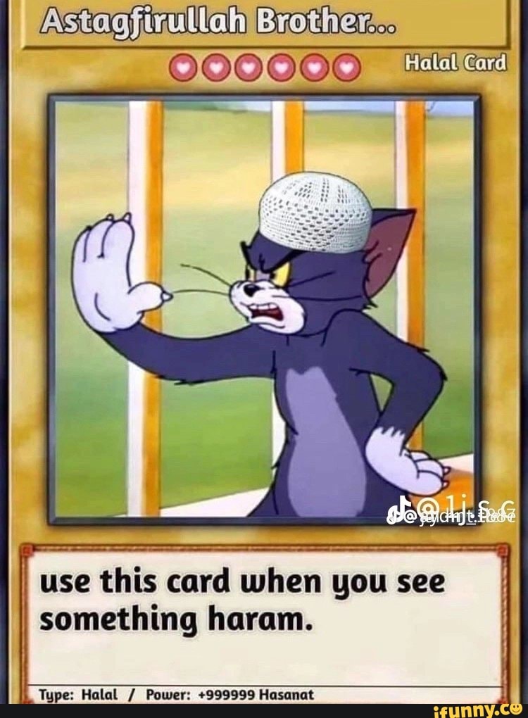 QOOOGO _Listataard I use e this card when you see something haram. Type ...