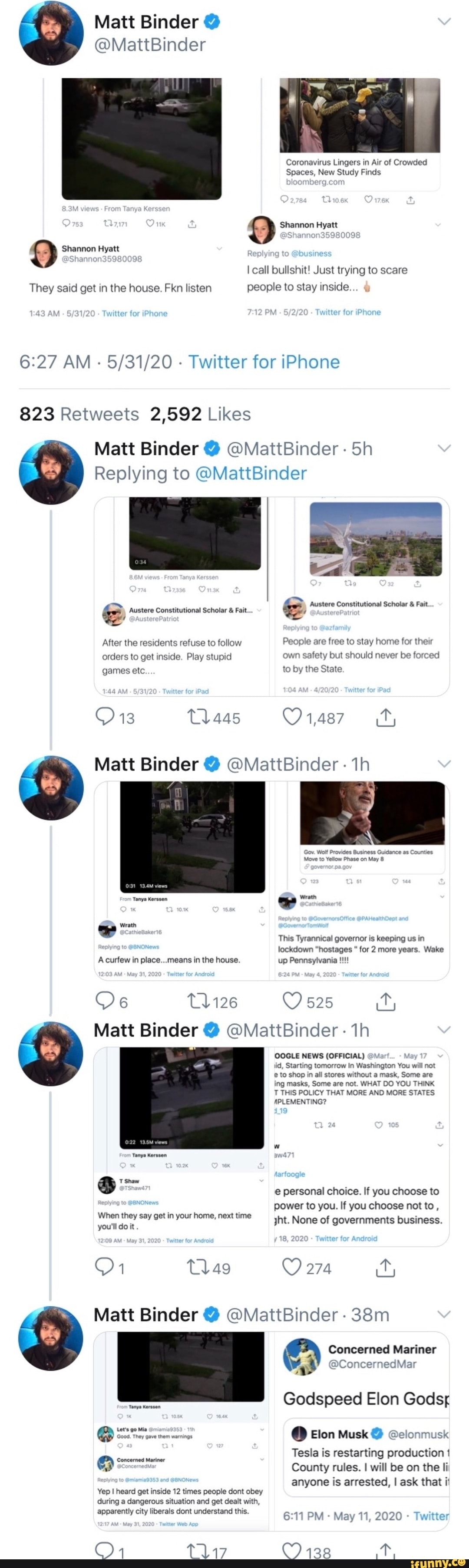 Matt Binder Coronavirus Lingers in Air of Crowded Spaces, New Study ...