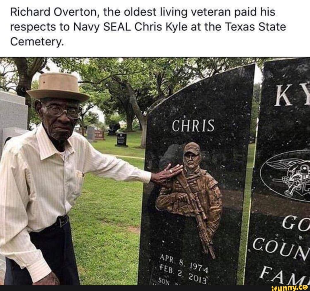 Richard Overton, the oldest living veteran paid his respects to Navy SEAL Chris Kyle at the ...