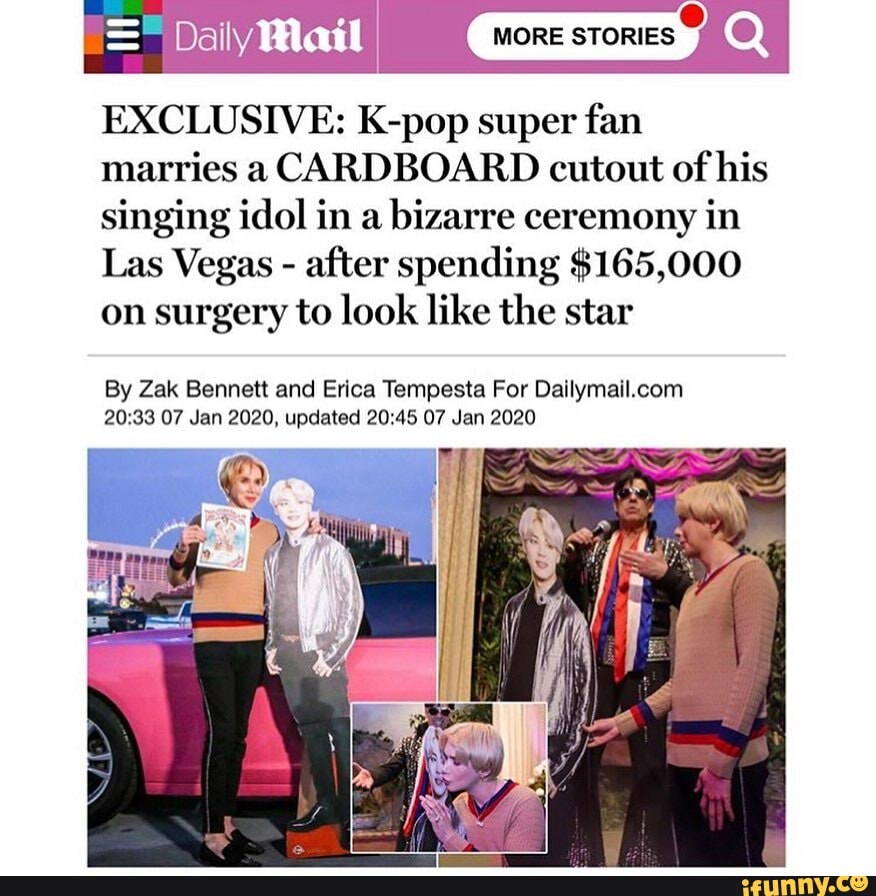 EXCLUSIVE: K-pop super fan marries a CARDBOARD cutout of his singing ...