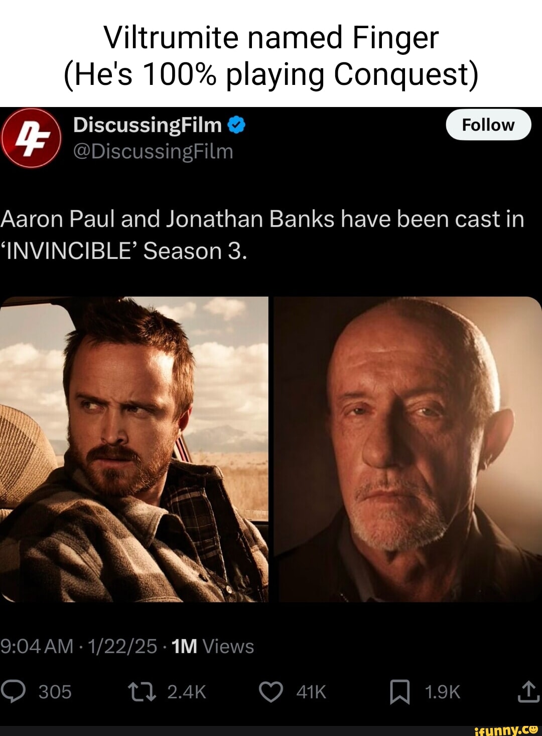 Viltrumite named Finger (He's 100% playing Conquest) DiscussingFilm ...