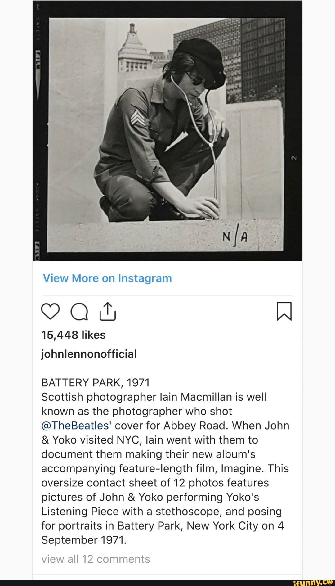 View More on Instagram 15,448 likes johnlennonofficial BATTERY PARK ...
