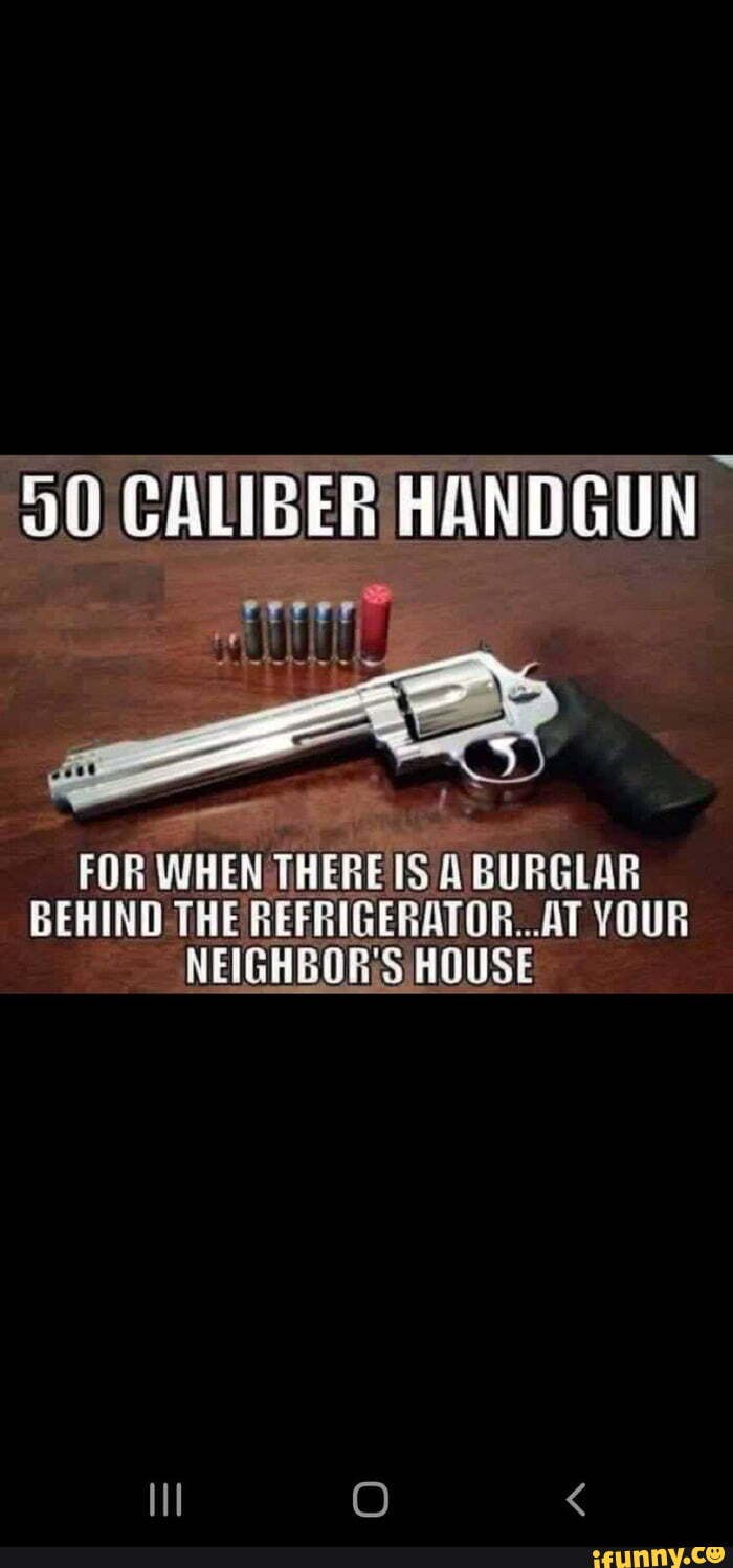 50 CALIBER HANDGUN FOR WHEN THEREIS A BURGLAR BEHIND THE REFRIGERATOR ...