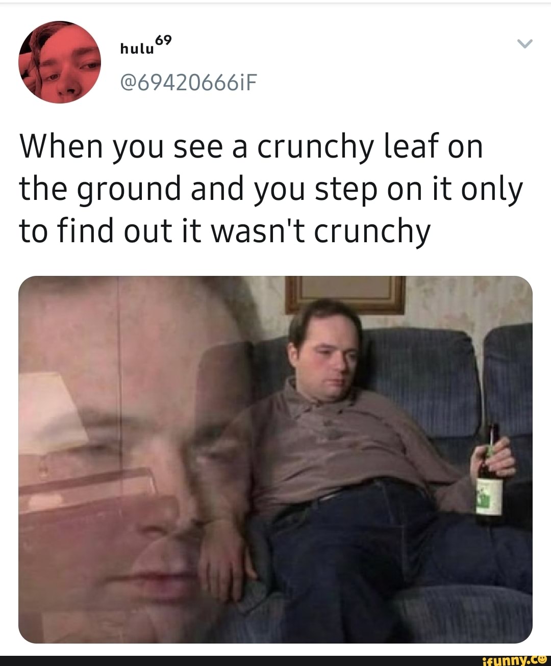 When you see a crunchy leaf on the ground and you step on it only to ...