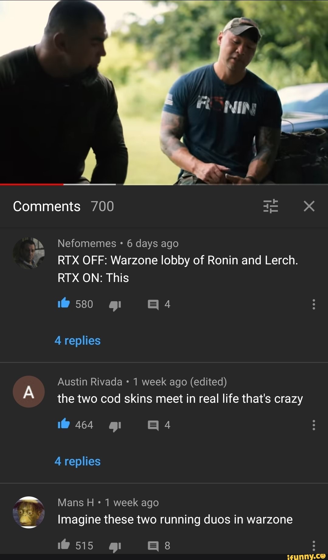 Comments 700 Nefomemes 6 days ago RTX OFF: Warzone lobby of Ronin and ...