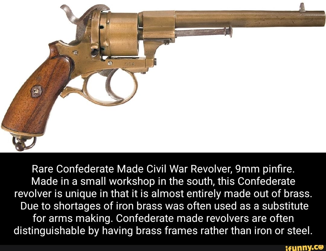 Rare Confederate Made Civil War Revolver, pinfire. Made in a small ...