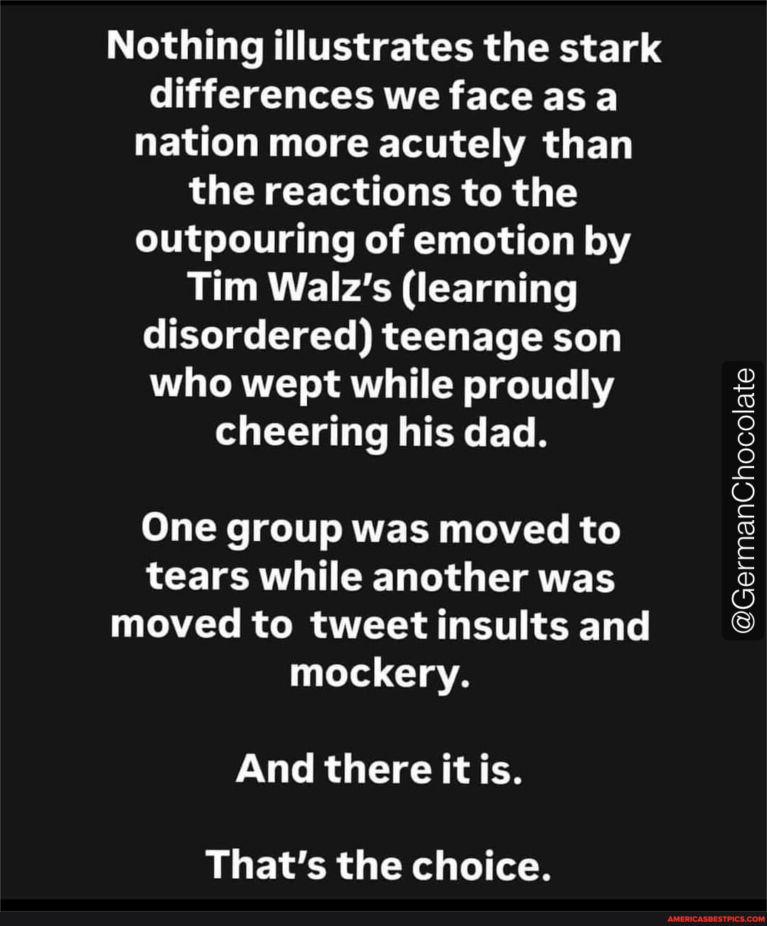 Nothing illustrates the stark differences we face as a nation more ...