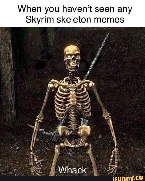 When you haven't seen any Skyrim skeleton memes Whack - iFunny