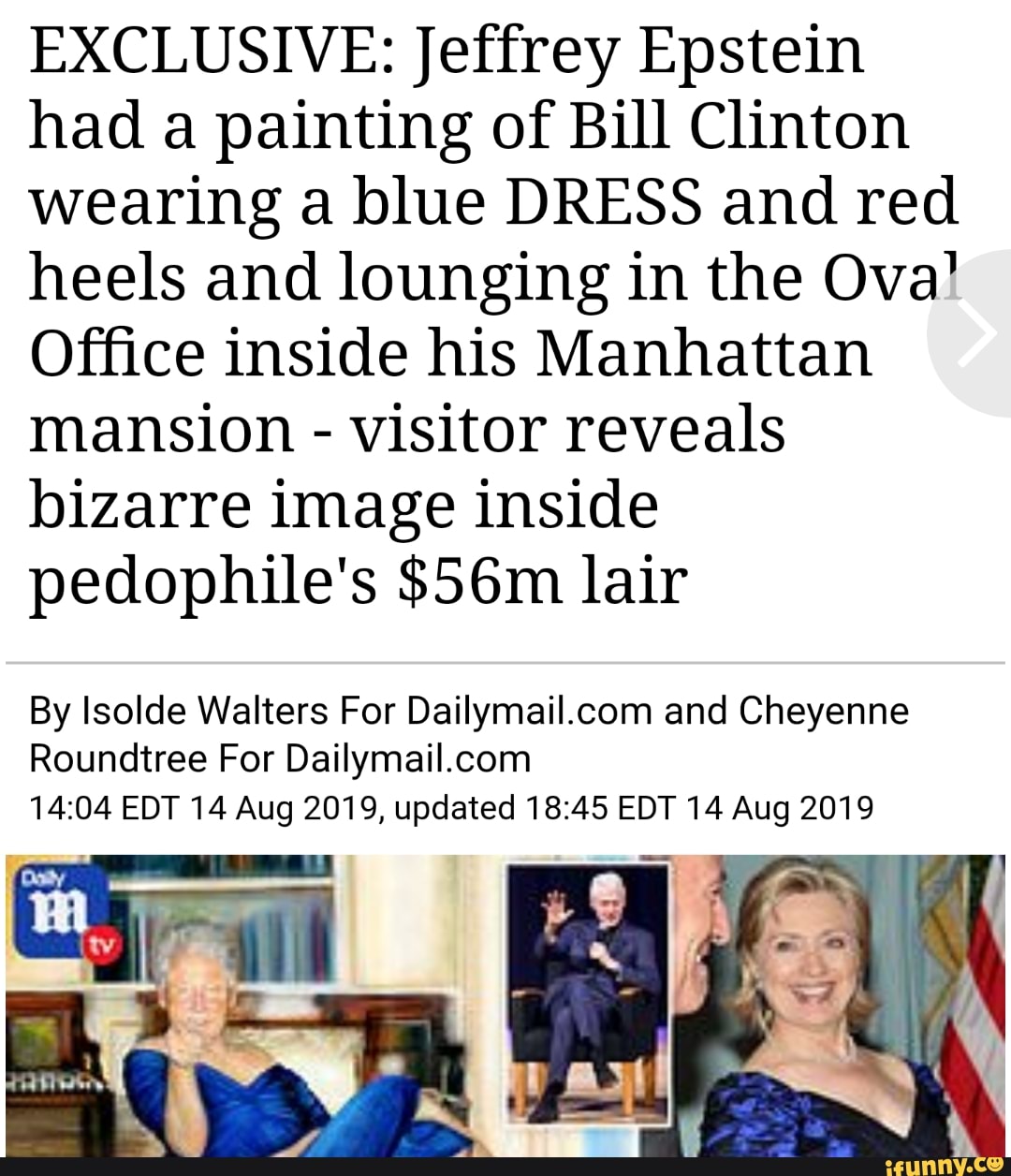 EXCLUSIVE: Jeffrey Epstein had a painting of Bill Clinton wearing a ...